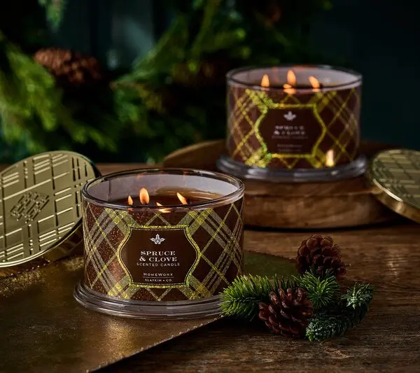 HOMEWORX BY SLATKIN + CO. As Is S/2 18oz. Spruce & Clove