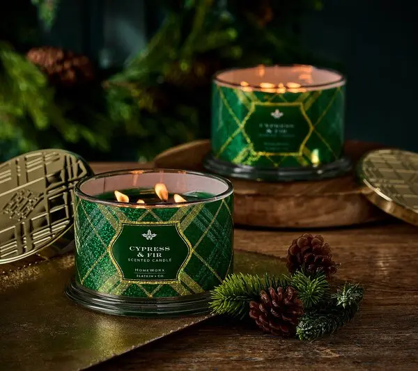 HOMEWORX BY SLATKIN + CO. As Is S/2 18oz. Cypress & Fir