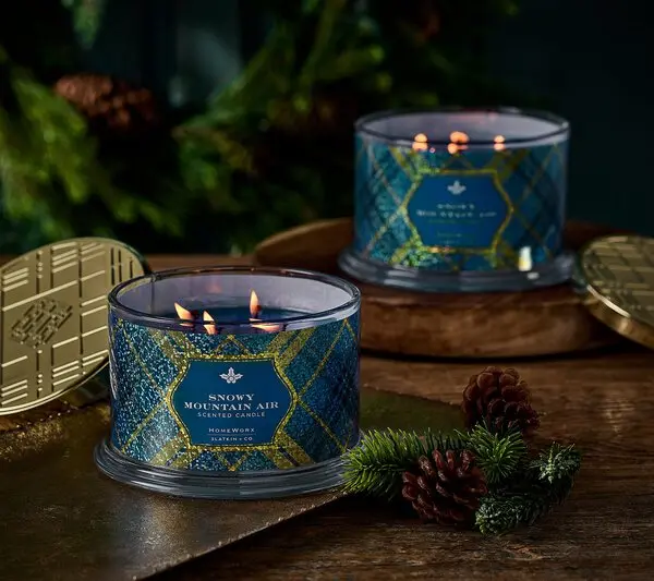 HOMEWORX BY SLATKIN + CO. As Is S/2 18oz. Snowy Mountain