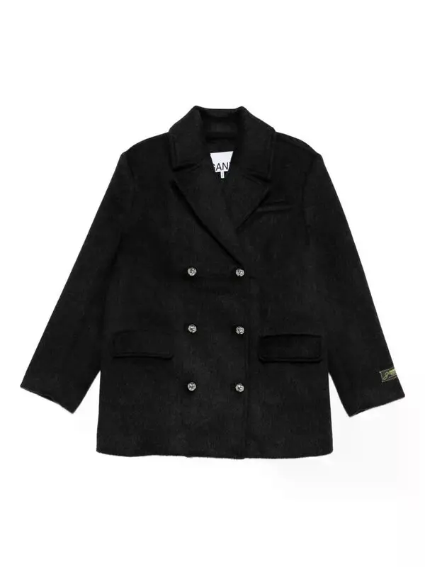 GANNI Double-breasted Jacket - Grey
