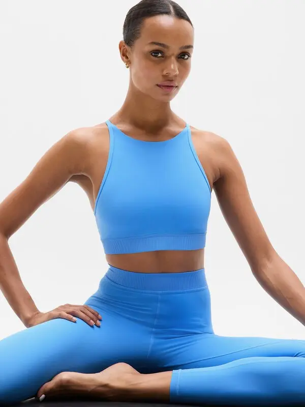 Athleta Transcend High Neck Bra - Cornflower