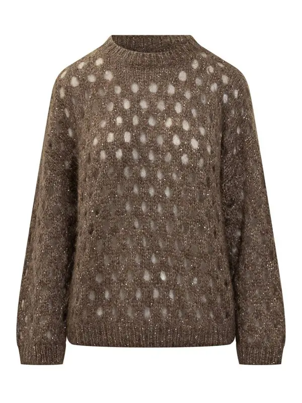 Brunello Cucinelli Perforated Crew-neck Sweater
