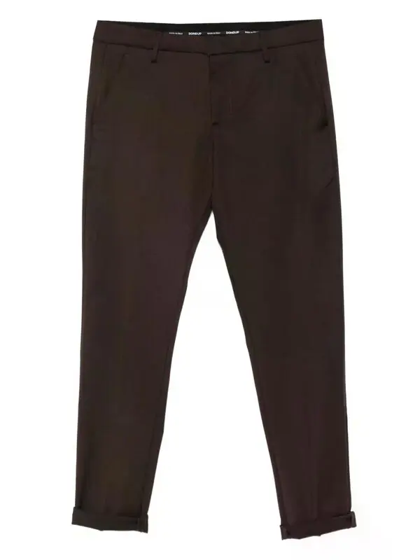 DONDUP Cuffed Wool Trousers - Brown