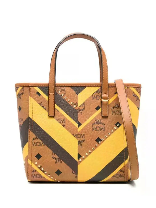 Mcm Chevron-pattern Tote