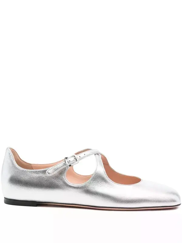 Bally Buckle-strap Leather Ballerinas
