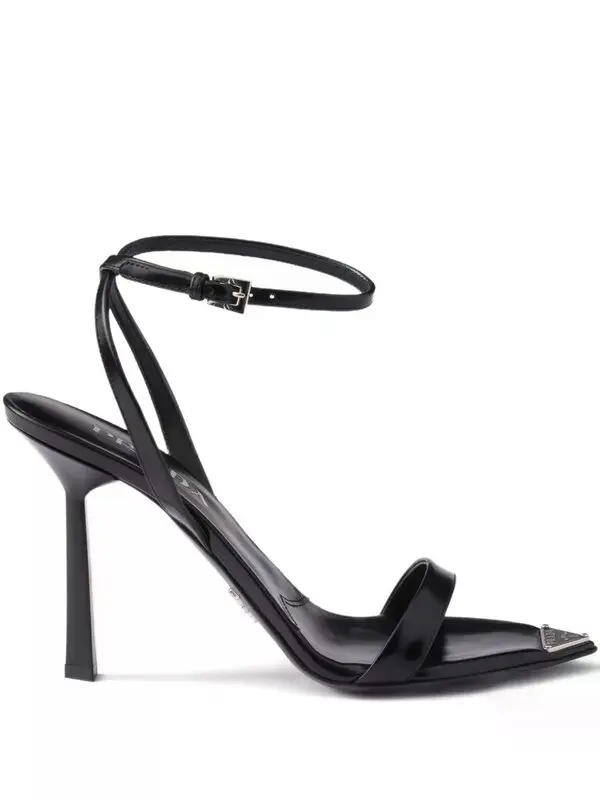 Prada Ankle-strap Metal-buckle Sandals - Black