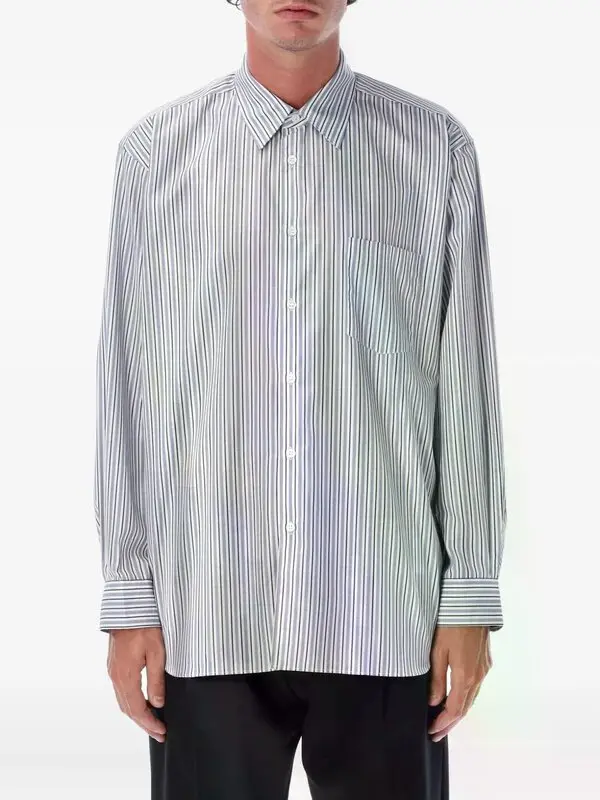 Comme Des Garçons Stripe Long-sleeve Shirt - Blue