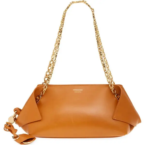 FERRAGAMO Folded Leather Shoulder Bag - Honeycomb