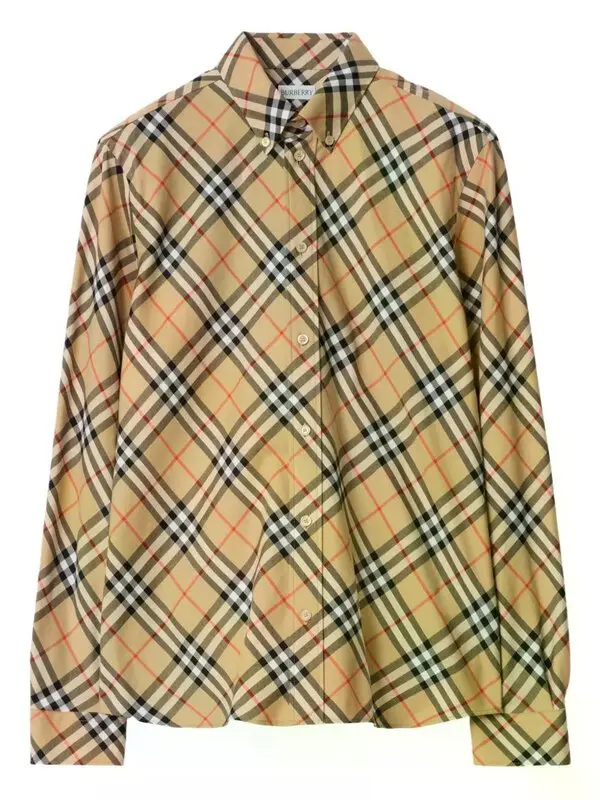 Burberry Check Cotton Shirt - Brown