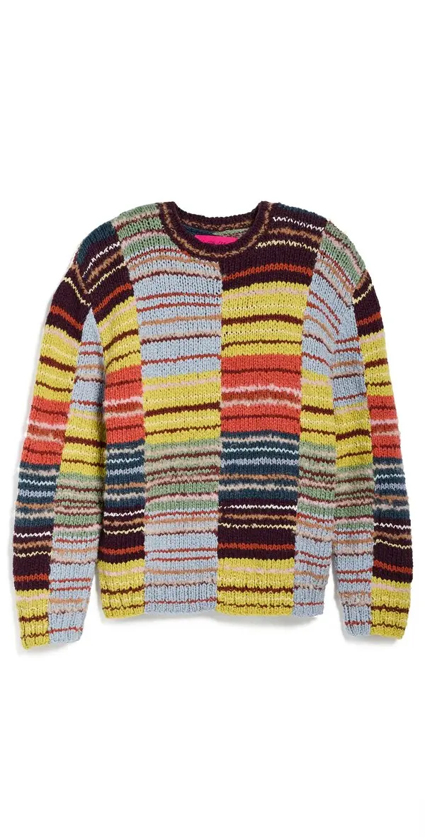 THE ELDER STATESMAN Patchwork Knit Pullover