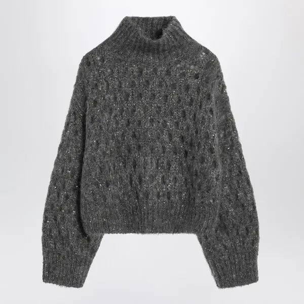 Brunello Cucinelli Openwork Turtleneck Sweater