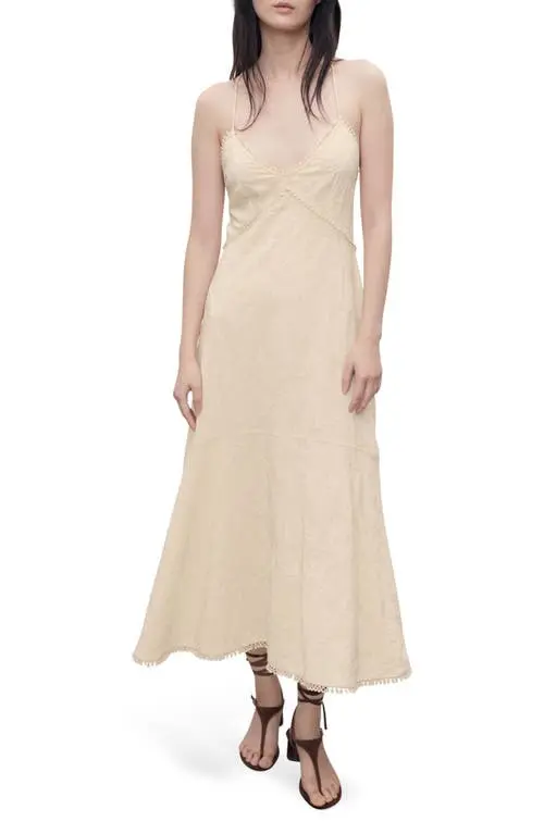 Mango Embroidered Sleeveless Midi Dress