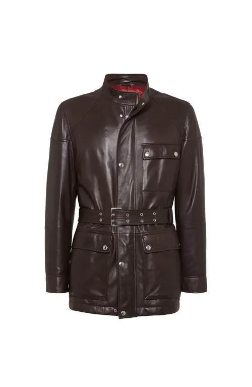 Brunello Cucinelli Nappa Leather Safari Jacket - Rust Brown