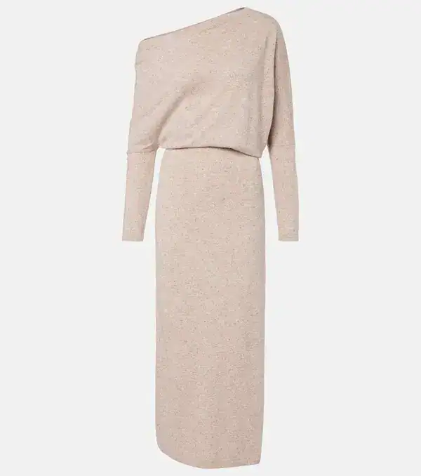 Altuzarra Kasos Draped Cashmere Maxi Dress - Beige - 30% Off | Editorialist