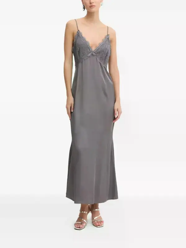 NEVER FULLY DRESSED Lace-insert Slip Maxi Dress