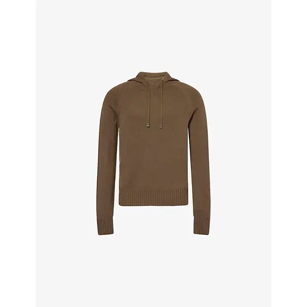 Tom Ford Relaxed-Fit Ribbed Cashmere-Knit Hoodie Taupe