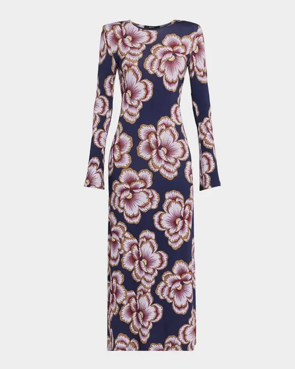 Smythe Floral Knit Midi Dress - Blupur