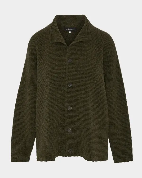 Eskandar Cashmere High-neck Cardigan - Mossbronze