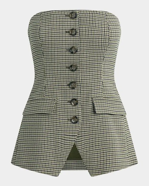 FAVORITE DAUGHTER Phoebe Houndstooth Bustier