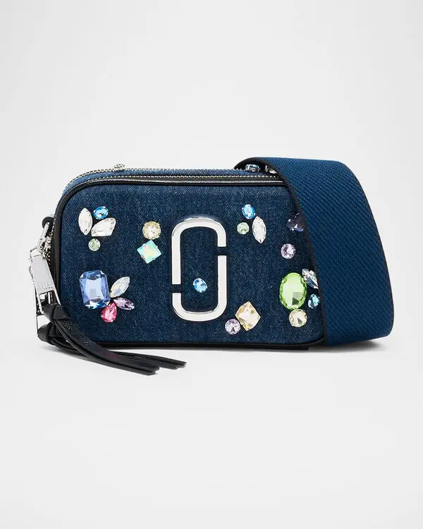 Marc Jacobs Snapshot Embellished Denim Crossbody Bag