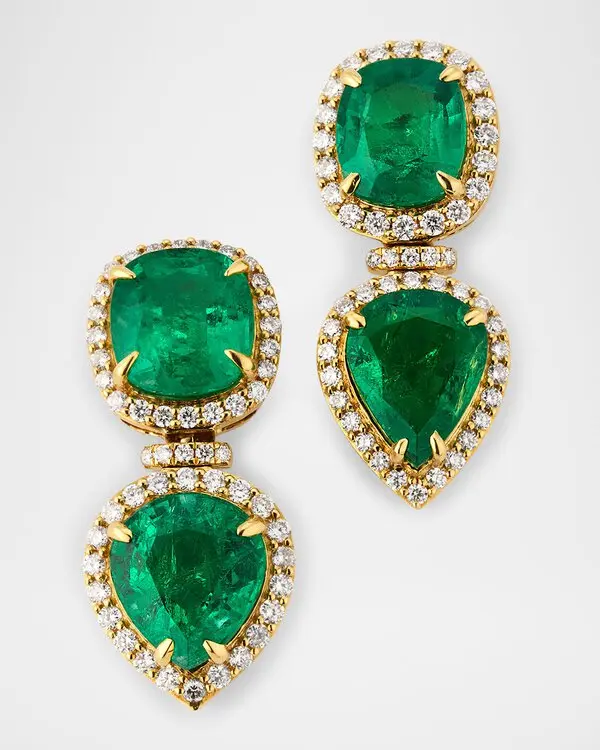 Goshwara G-one And Diamond Earrings - Emerald