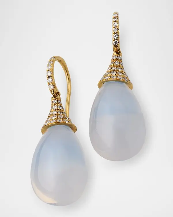 Goshwara Naughty Moon And Diamond Drop Earrings - Quartz