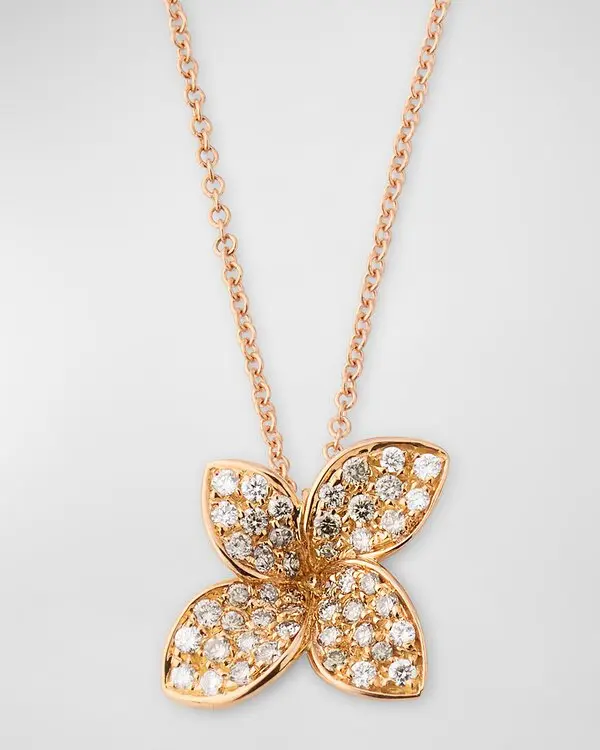 Pasquale Bruni Giardini Segreti Petite Diamond Flower Pendant Necklace
