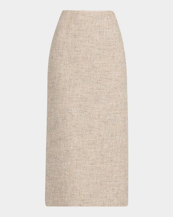 Lafayette 148 New York Woven Straight Midi Skirt