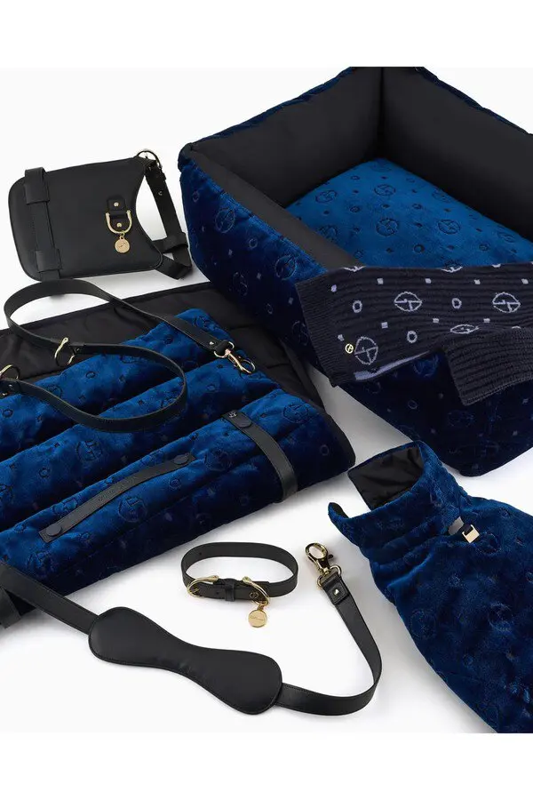Giorgio Armani Poldo X Leather Collar - Navy
