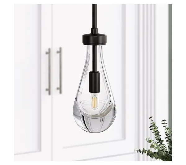 HUDSON&CANAL Twyla Pendant With Glass Shade