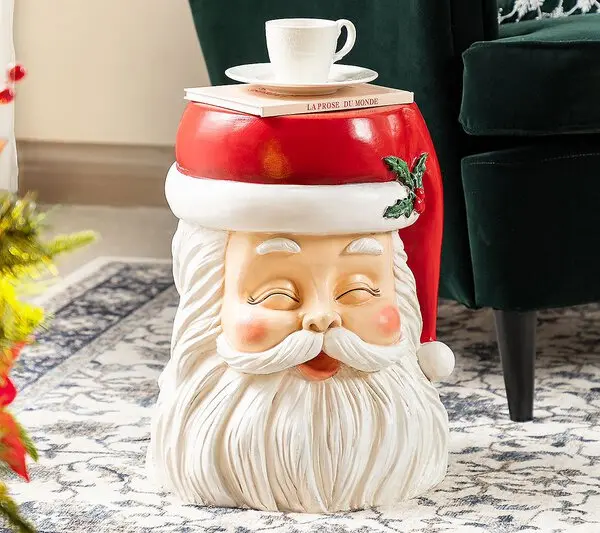 GLITZHOME 16' Christmas Santa Stool Or Accent T Able