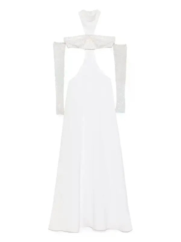VESTIAIRE D'UN OISEAU LIBRE Evangeline Sequin-embellished Cut-out Dress