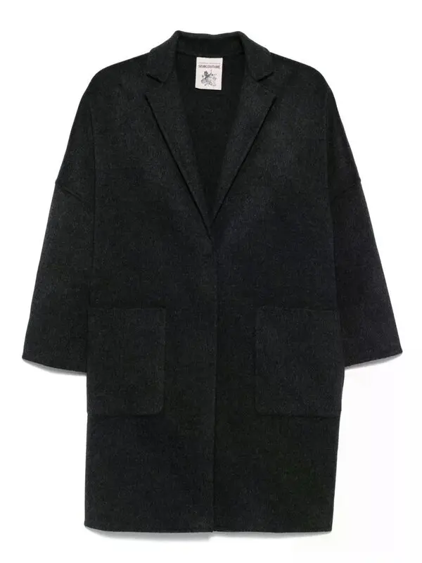 SEMICOUTURE Patch-pocket Wool Coat