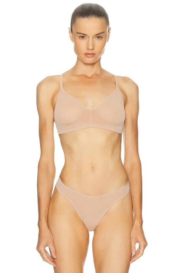 NEGATIVE UNDERWEAR Sieve Non-wire Bra In Nude - Buff