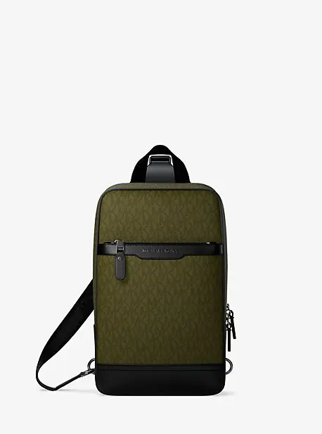 Michael Kors Hudson Signature Logo Travel Sling Pack - Green
