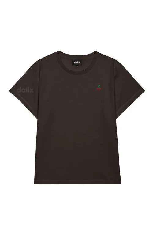 DALIX Lil Cherry Lightweight High Waisted Tee - Vin Black