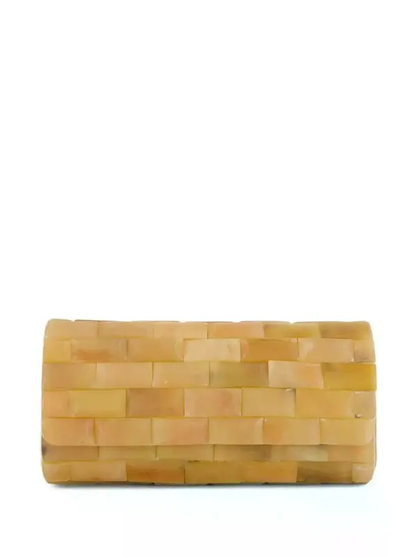 Glorinha Paranagua Anouska Brick-pattern Clutch - Neutrals