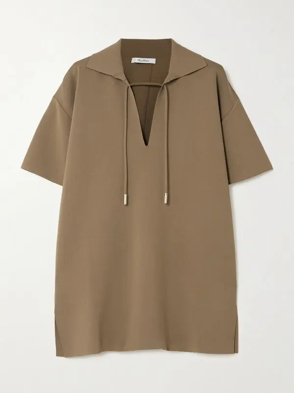 Max Mara Poltava Ribbed Jersey Blouse - Brown