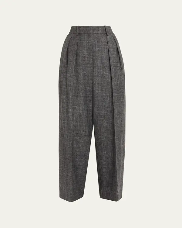 Michael Kors Pleated Slouch Wide-leg Trousers - Graphite M