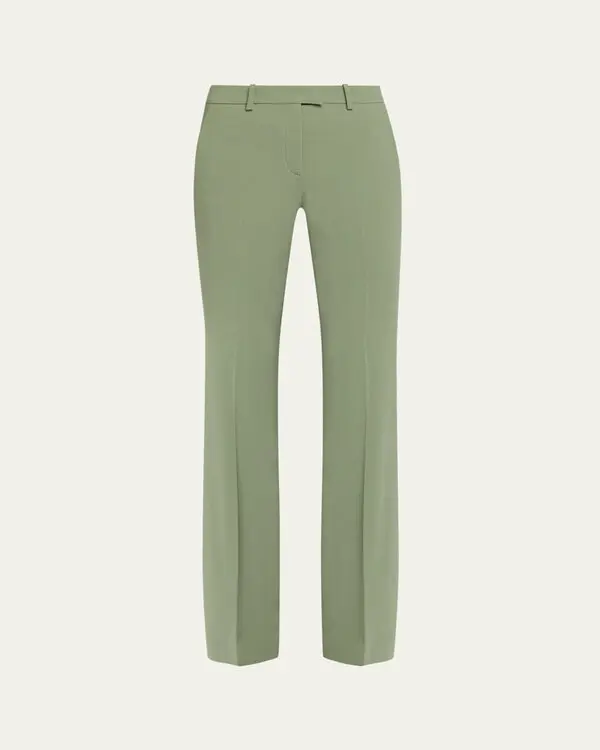 Michael Kors Haylee Stretch Wool Flare Trousers - Celadon