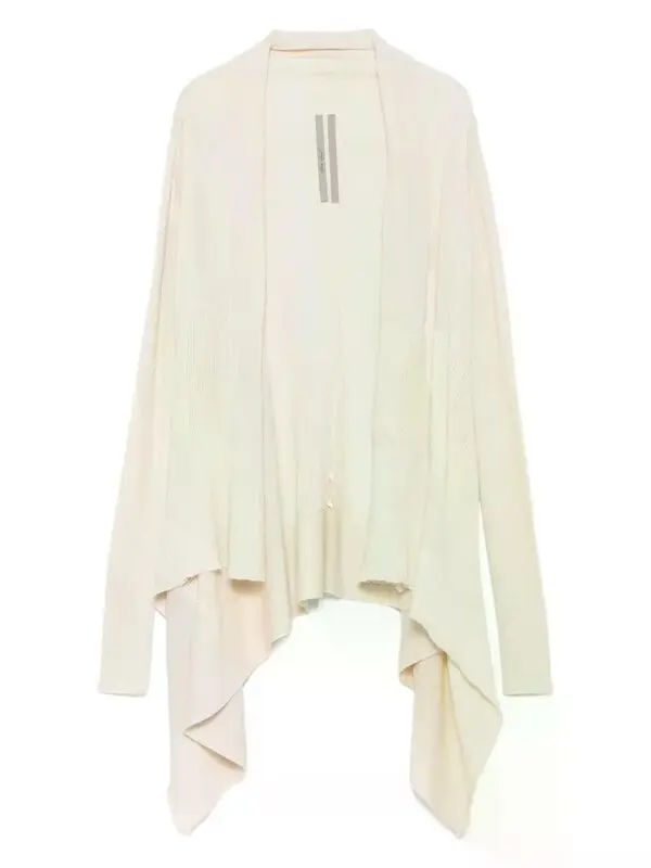 Rick Owens Ribbed Asymmetric-hem Cardigan