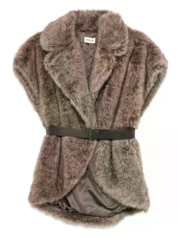 P.a.r.o.s.h Faux Fur Belted Gilet
