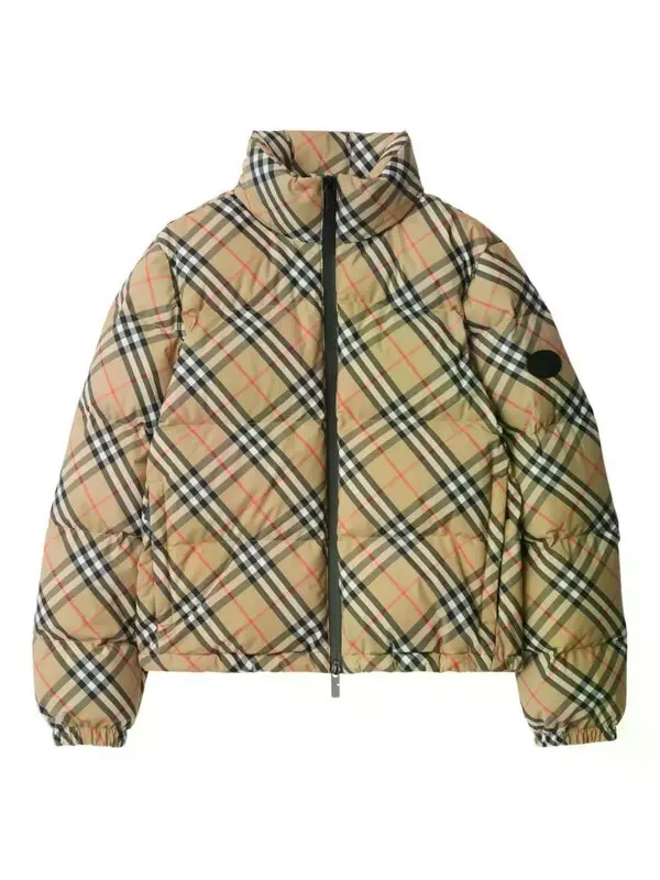 Burberry Check-pattern Puffer Jacket - Neutrals
