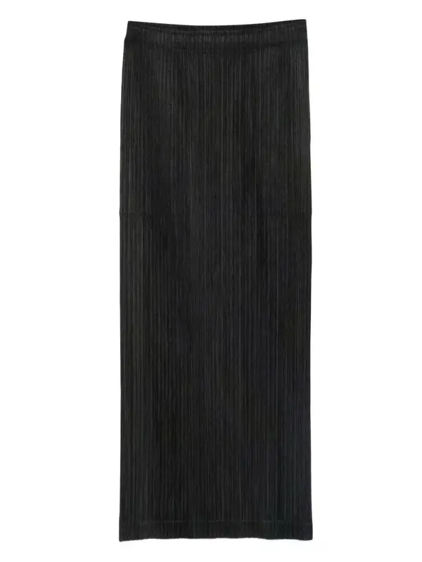 Issey Miyake Pleated Straight Skirt - Black