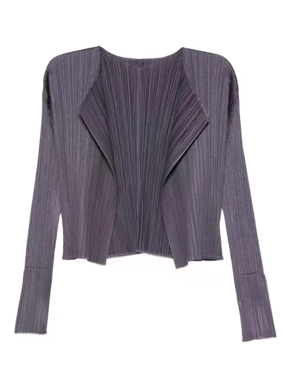 Issey Miyake Pleated Cardigan - Grey