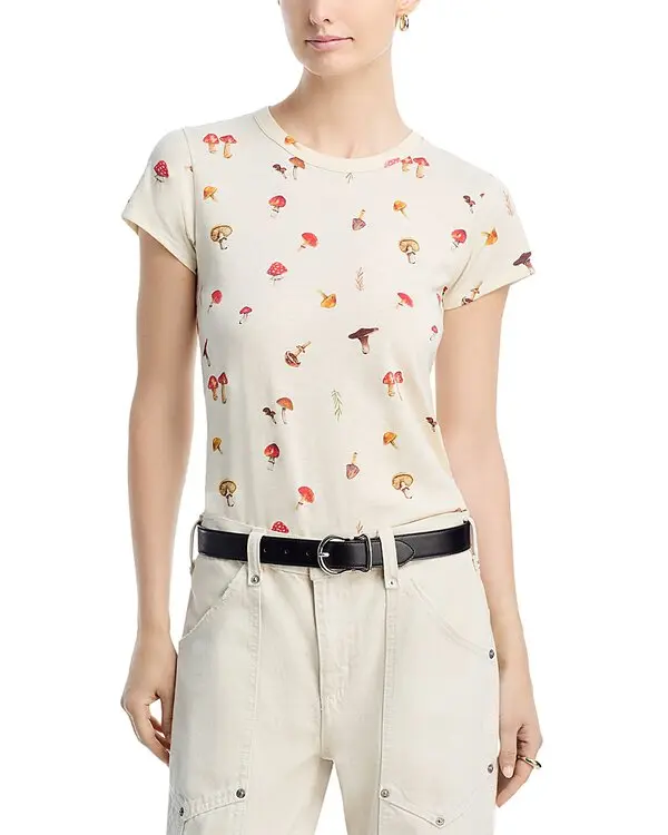 Rag & Bone All Over Mushroom Tee - Ivory Multi