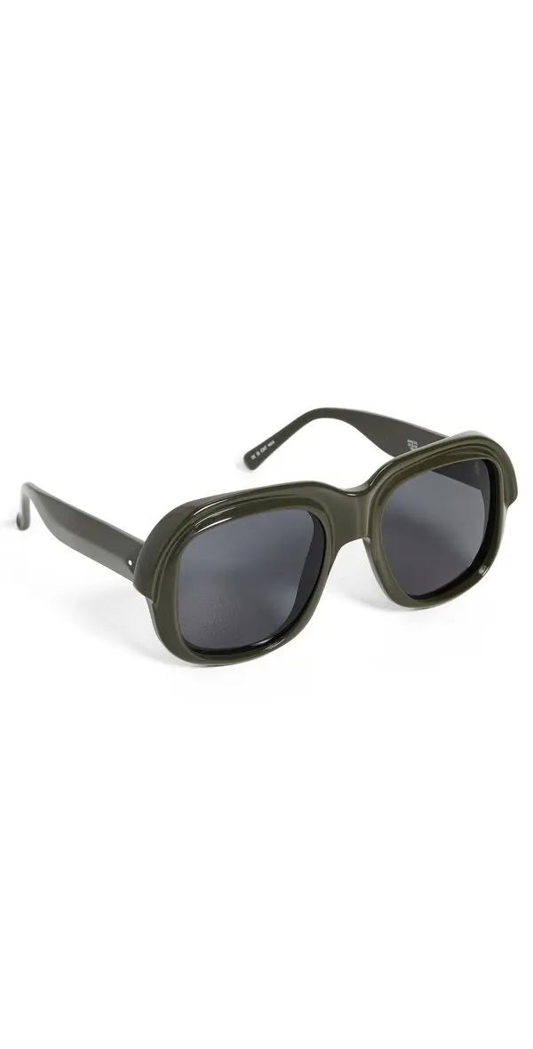 Dries Van Noten Round Frame Sunglasses - Khaki/silver/green Grad