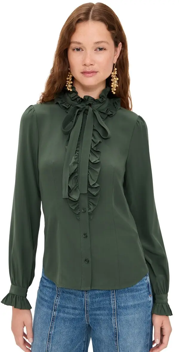 Ulla Johnson Catroux Silk Blouse - Cypress