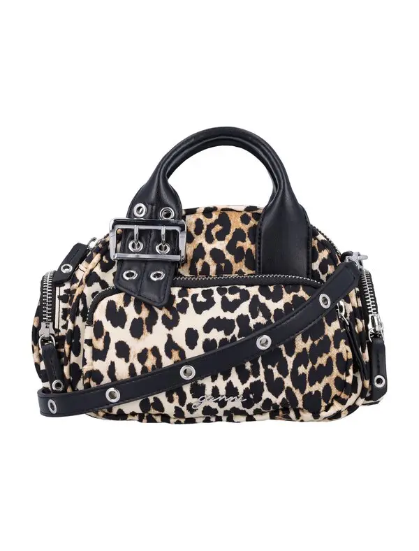 GANNI Mini Polochon Bag - Leopard Print