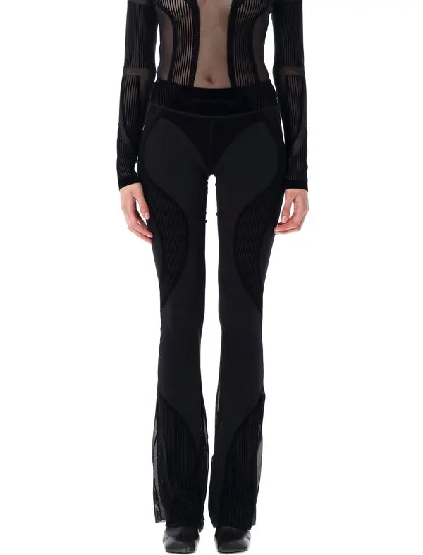 MISBHV Flock Mesh Sport Flared Trousers